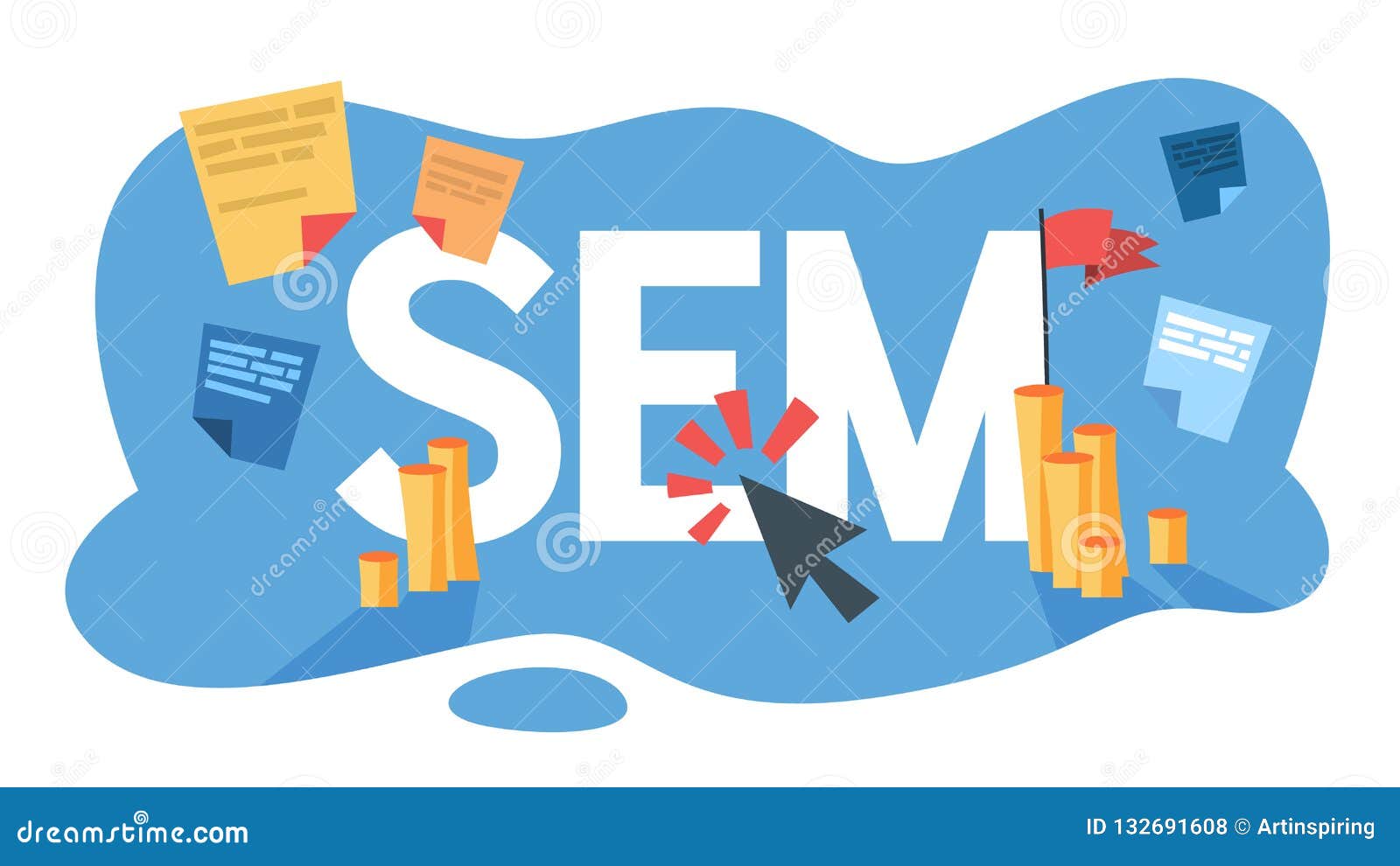 SEM Search Engine Marketing for Business Promotion Stock Vector ...
