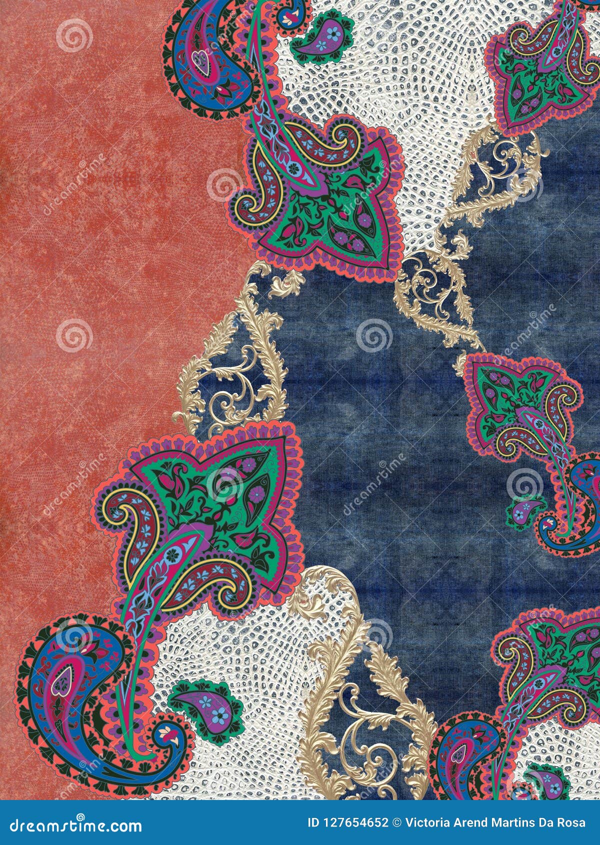 Paisley Embroidery Colors Texture Design Stock Photo - Image of love ...