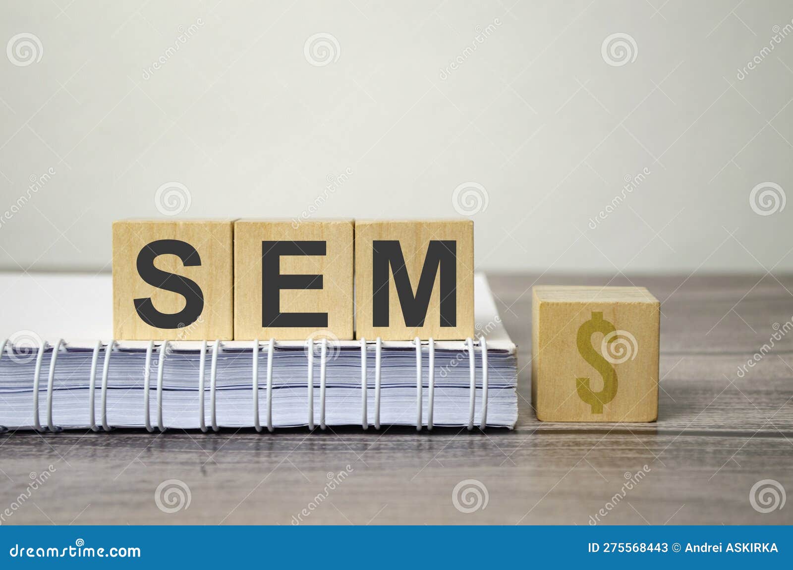 Sem Text from Wooden Blocks on a Grey Wooden Background Stock Image ...