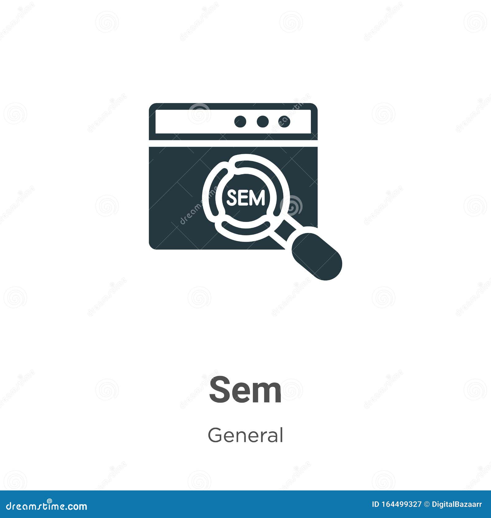 Sem Vector Icon on White Background. Flat Vector Sem Icon Symbol Sign ...