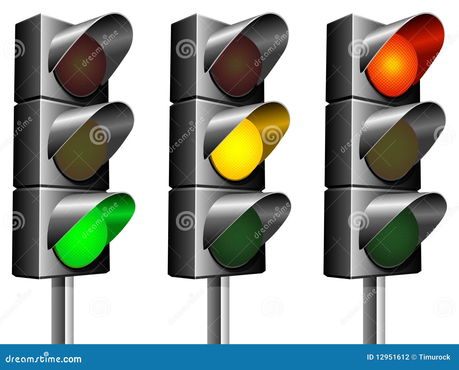 Semafori. illustrazione vettoriale. Illustrazione di rosso - 12951612