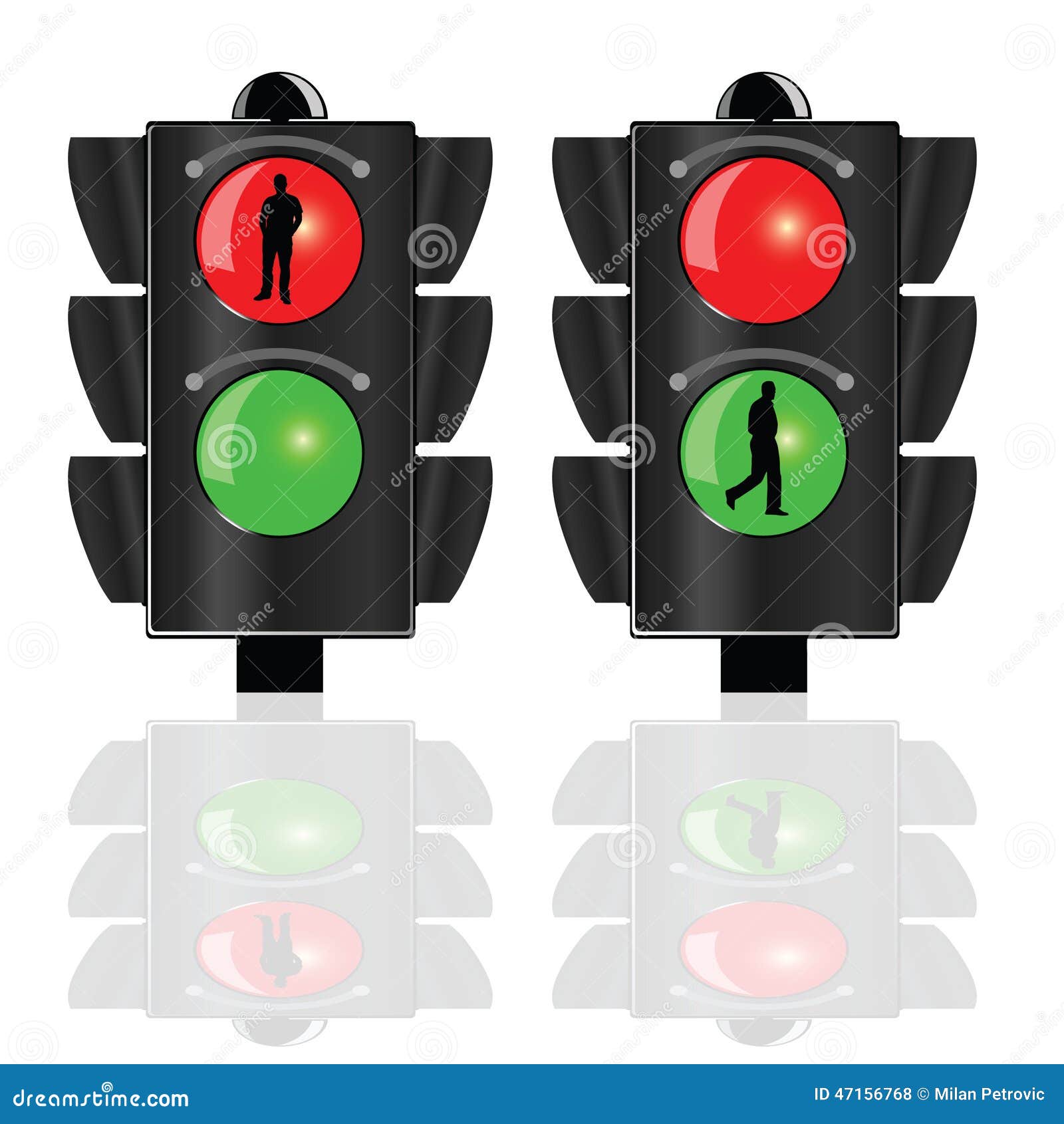Semafori Per Il Vettore Dei Pedoni Illustrazione Vettoriale ...