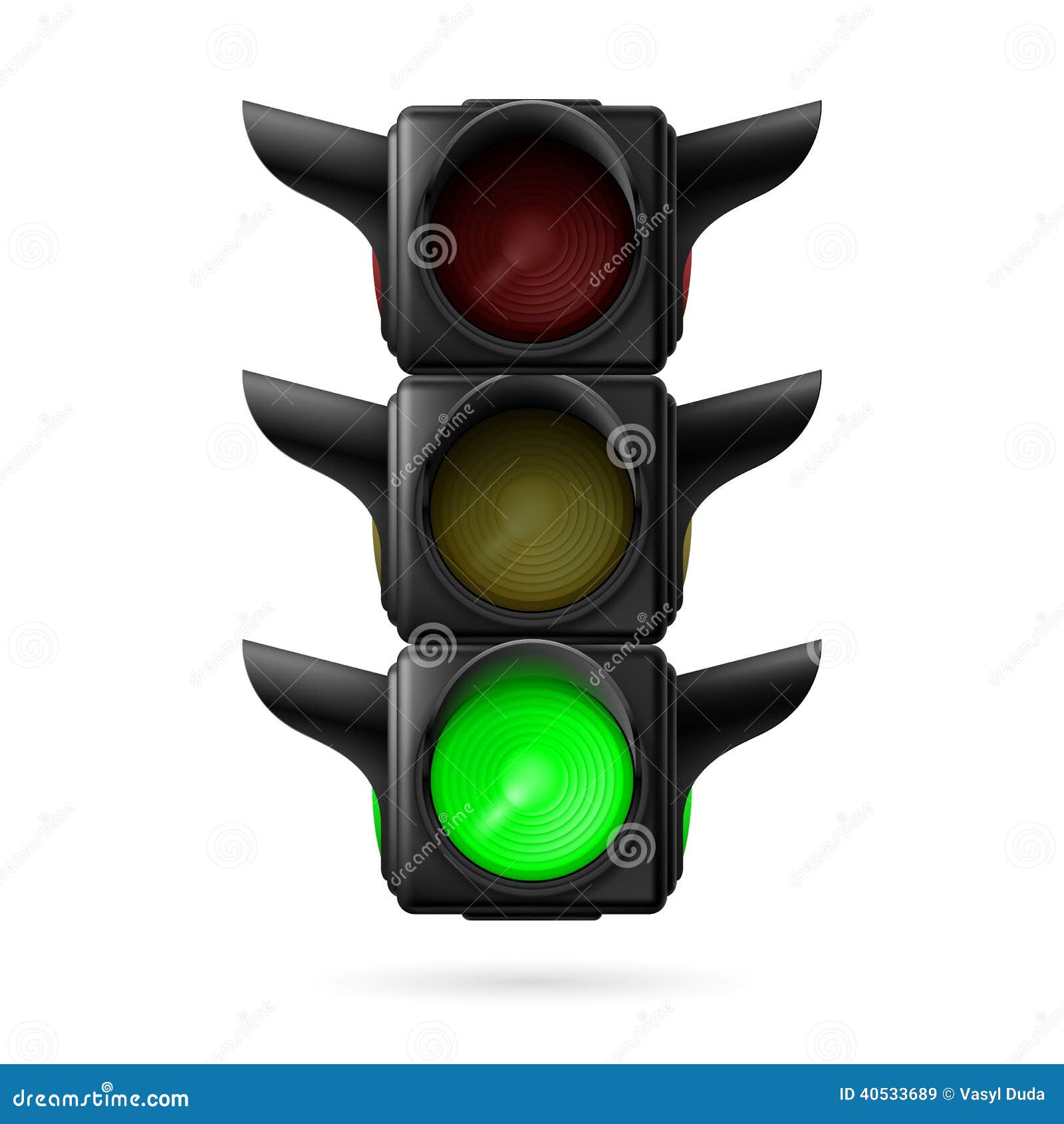 Semaforo Con La Lampada Verde Illustrazione Vettoriale - Illustrazione ...