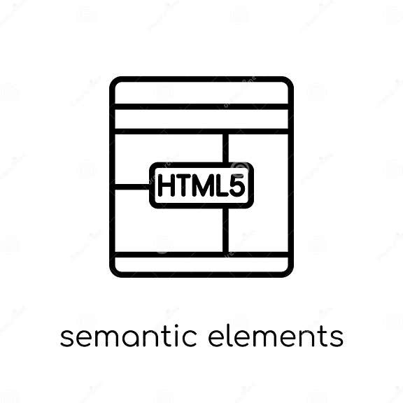 Semantic Elements Icon. Trendy Modern Flat Linear Vector Semantic ...