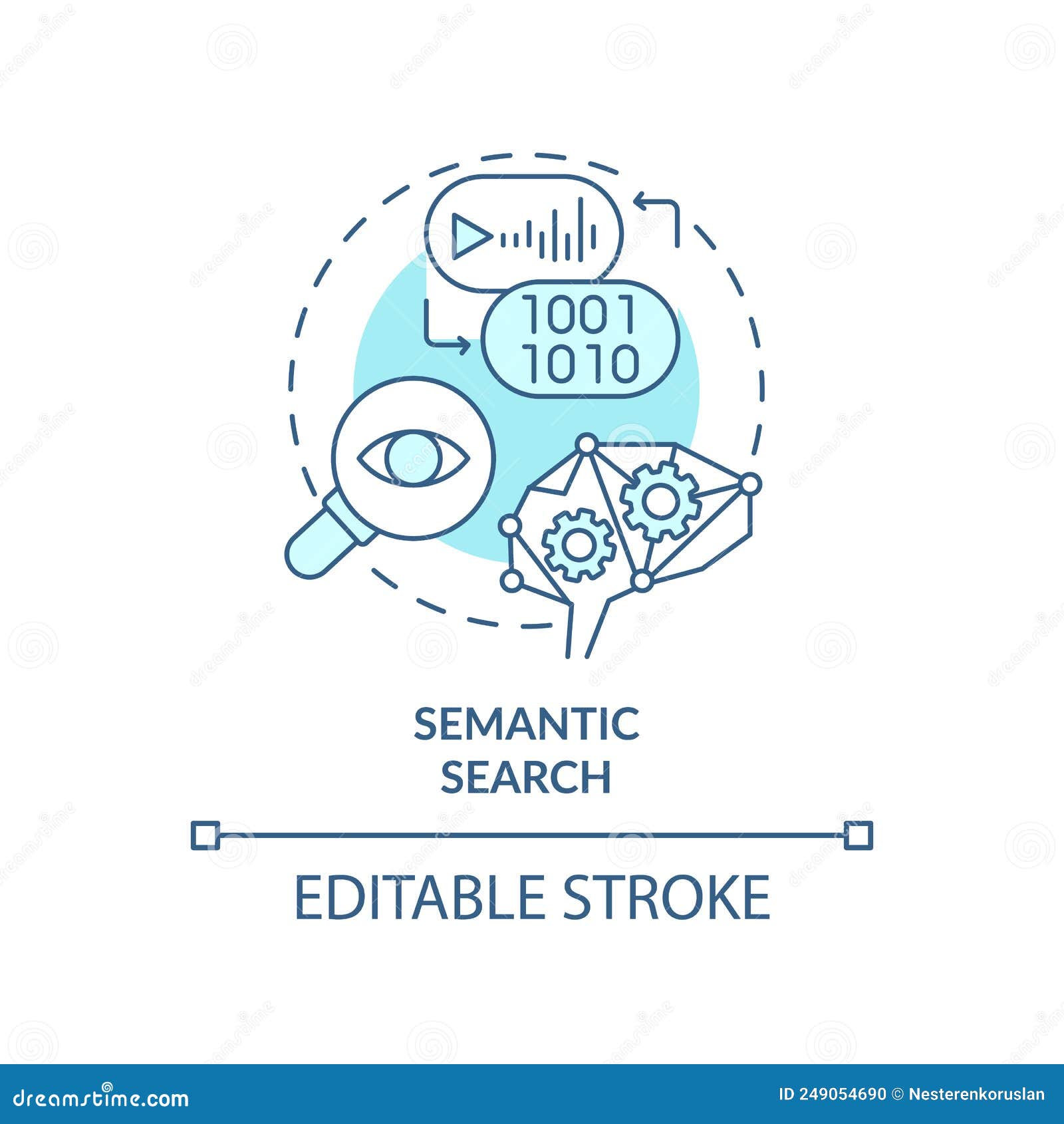 Semantic Search Turquoise Concept Icon Stock Vector - Illustration of ...