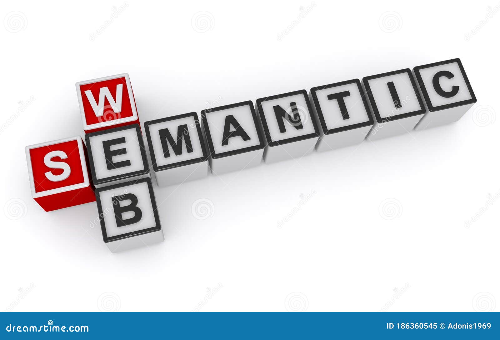 Semantic web word blocks stock illustration. Illustration of technology ...