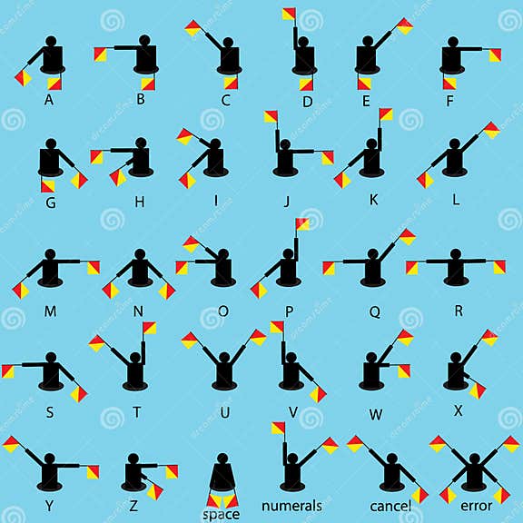 Semaphore Flag Signals Alphabet Vector Stock Illustration ...