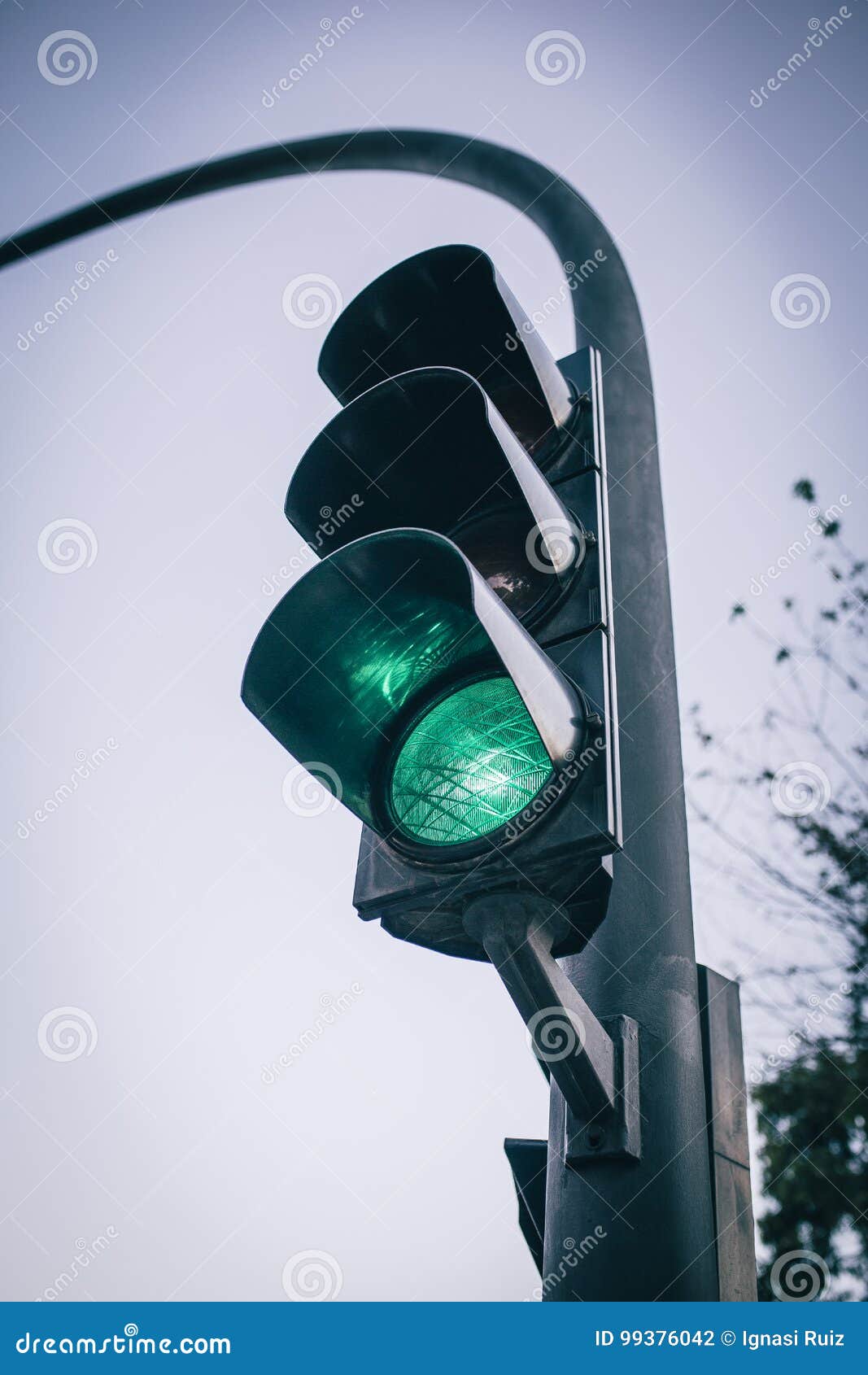 Semaphore in a green color stock photo. Image of change - 99376042