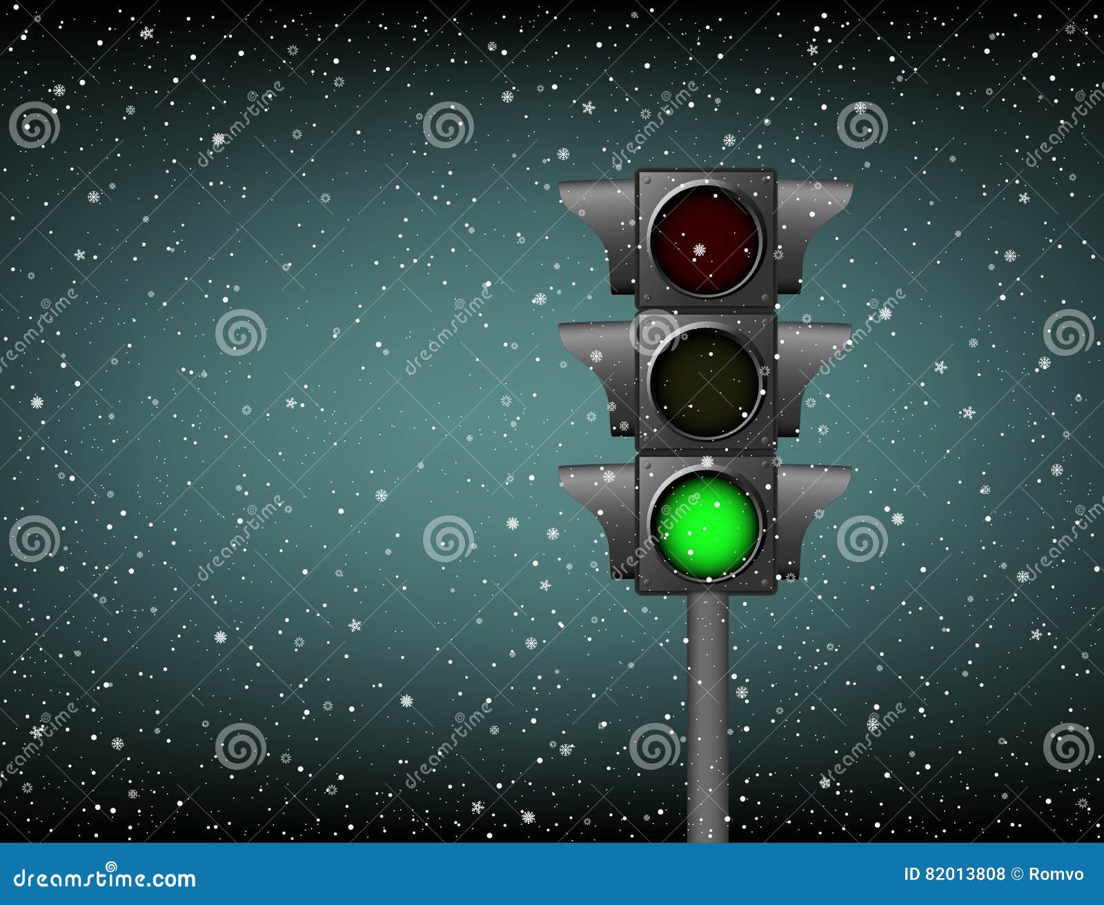 Semaphore green light snow stock vector. Illustration of semaphore ...
