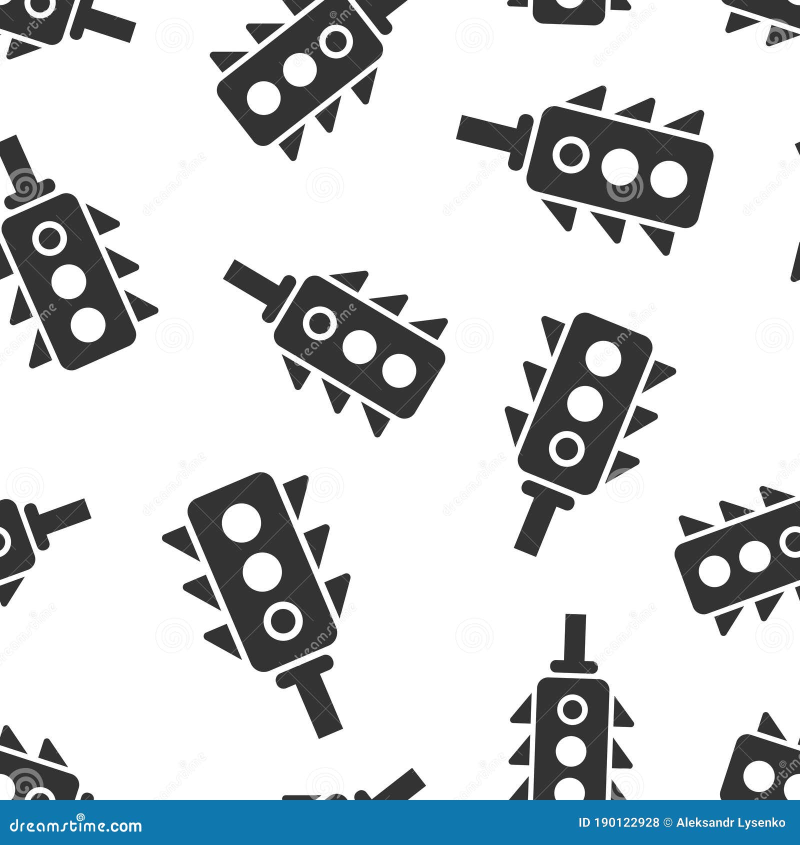 Semaphore Icon in Flat Style. Traffic Light Vector Illustration on ...