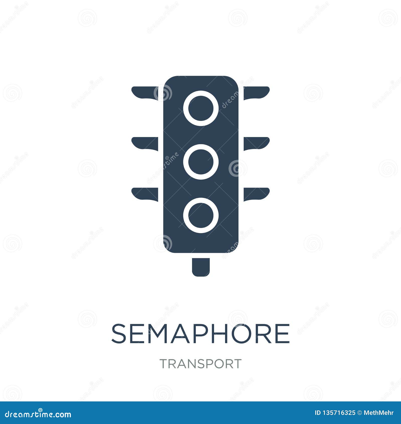 Semaphore Icon in Trendy Design Style. Semaphore Icon Isolated on White ...