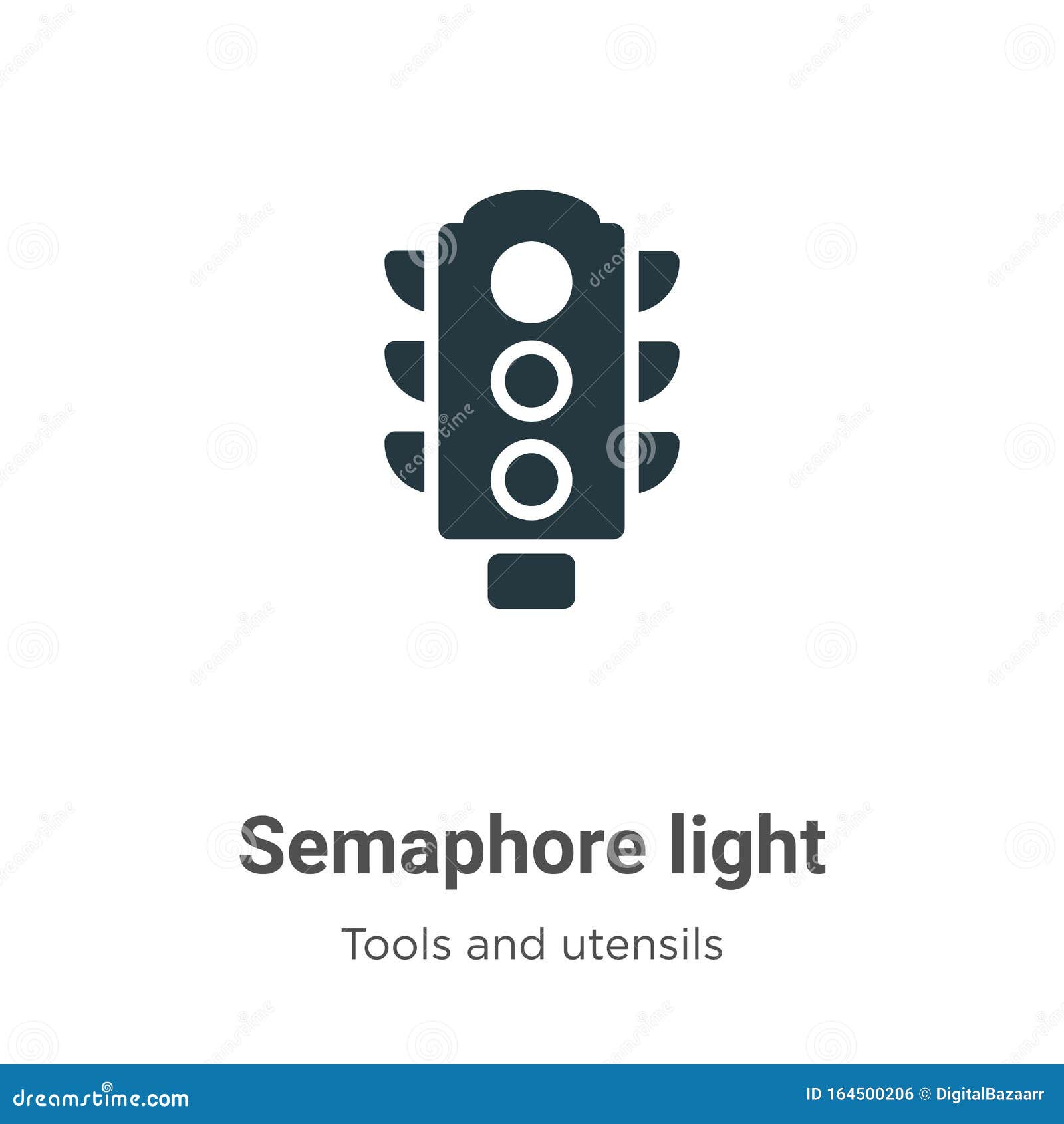 Semaphore Light Vector Icon on White Background. Flat Vector Semaphore ...