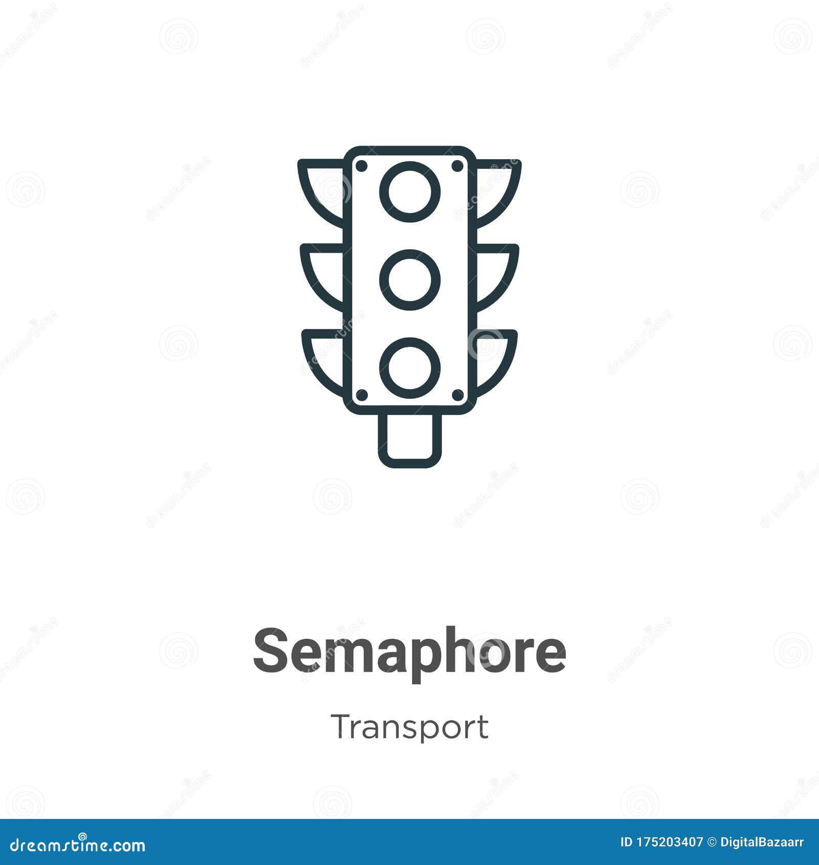 Semaphore Outline Vector Icon. Thin Line Black Semaphore Icon, Flat ...