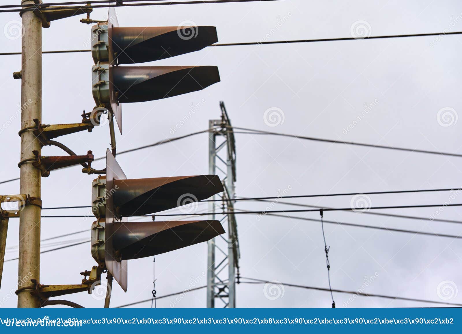 Semaphore on the Railway General Plan Color Stock Photo - Image of ...