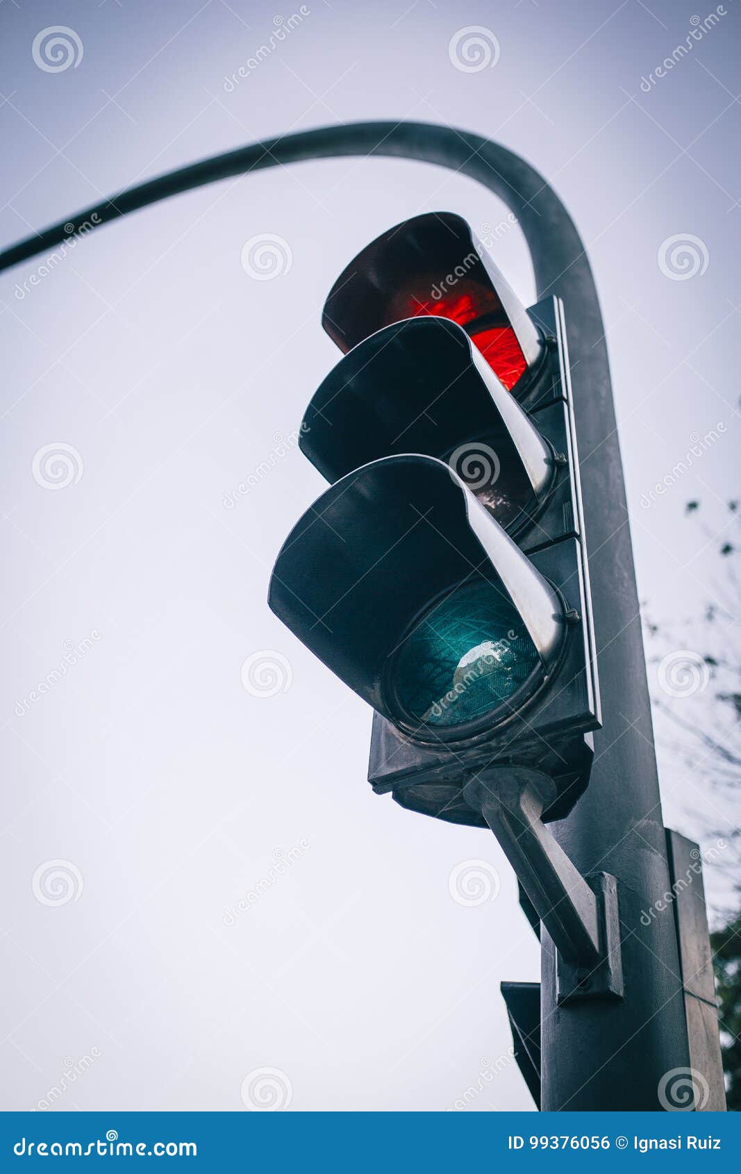 Semaphore in a red color stock photo. Image of cloud - 99376056