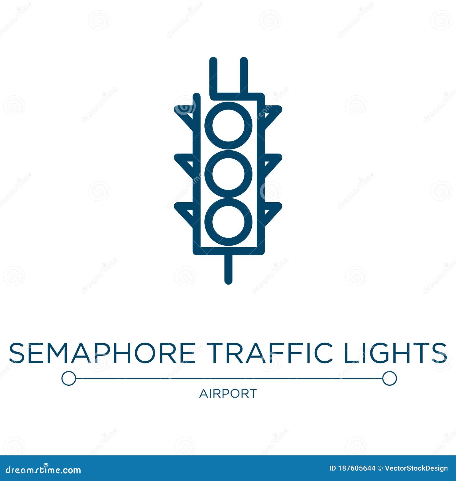 Semaphore Traffic Lights Icon. Linear Vector Illustration from Signals ...