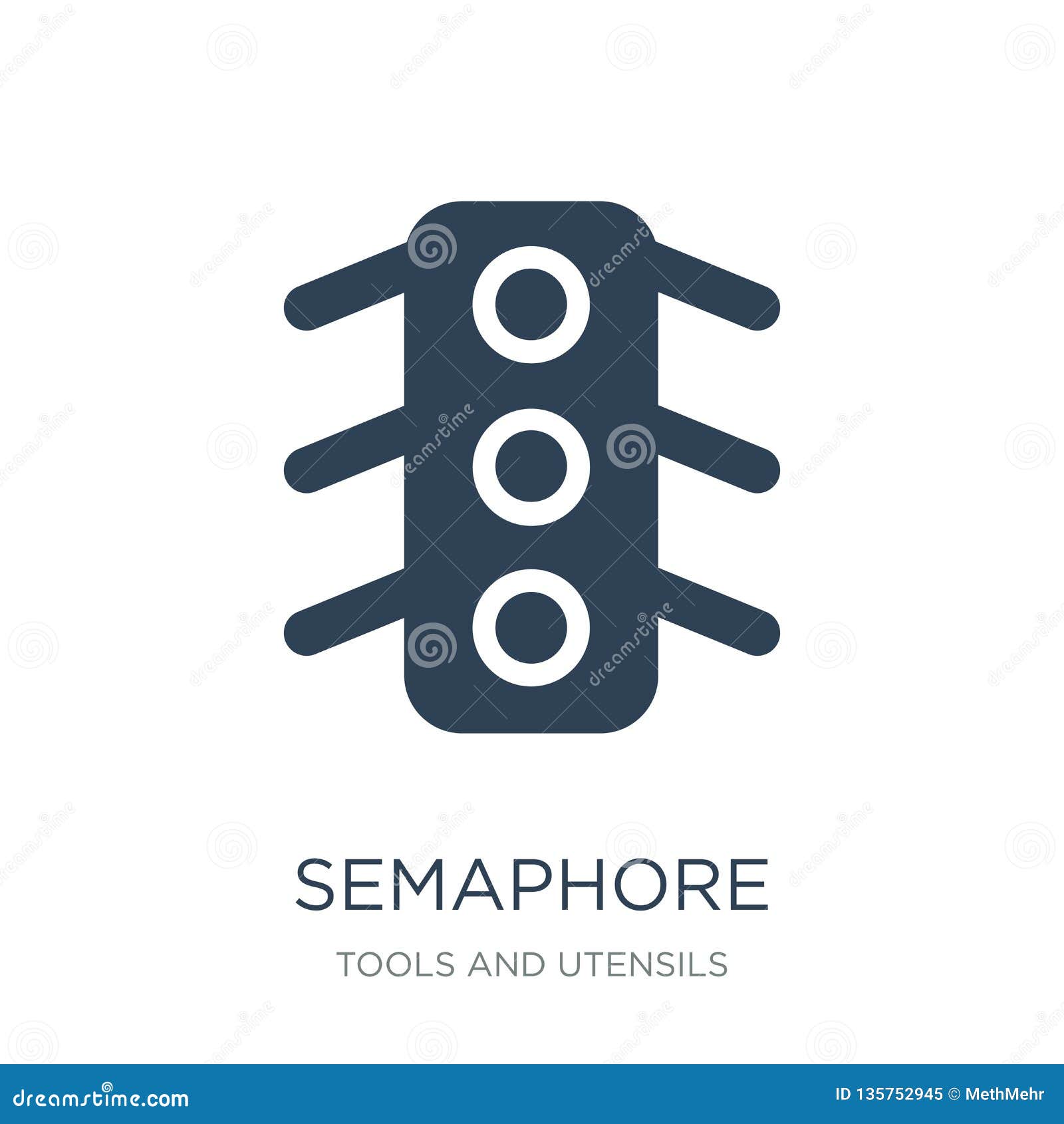 Semaphore Traffic Lights Icon in Trendy Design Style. Semaphore Traffic ...