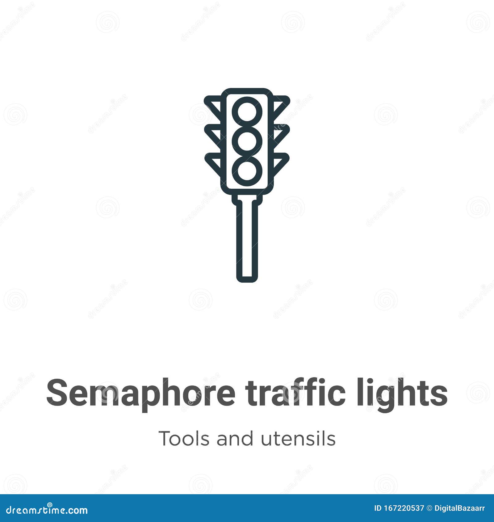 Semaphore Traffic Lights Outline Vector Icon. Thin Line Black Semaphore ...