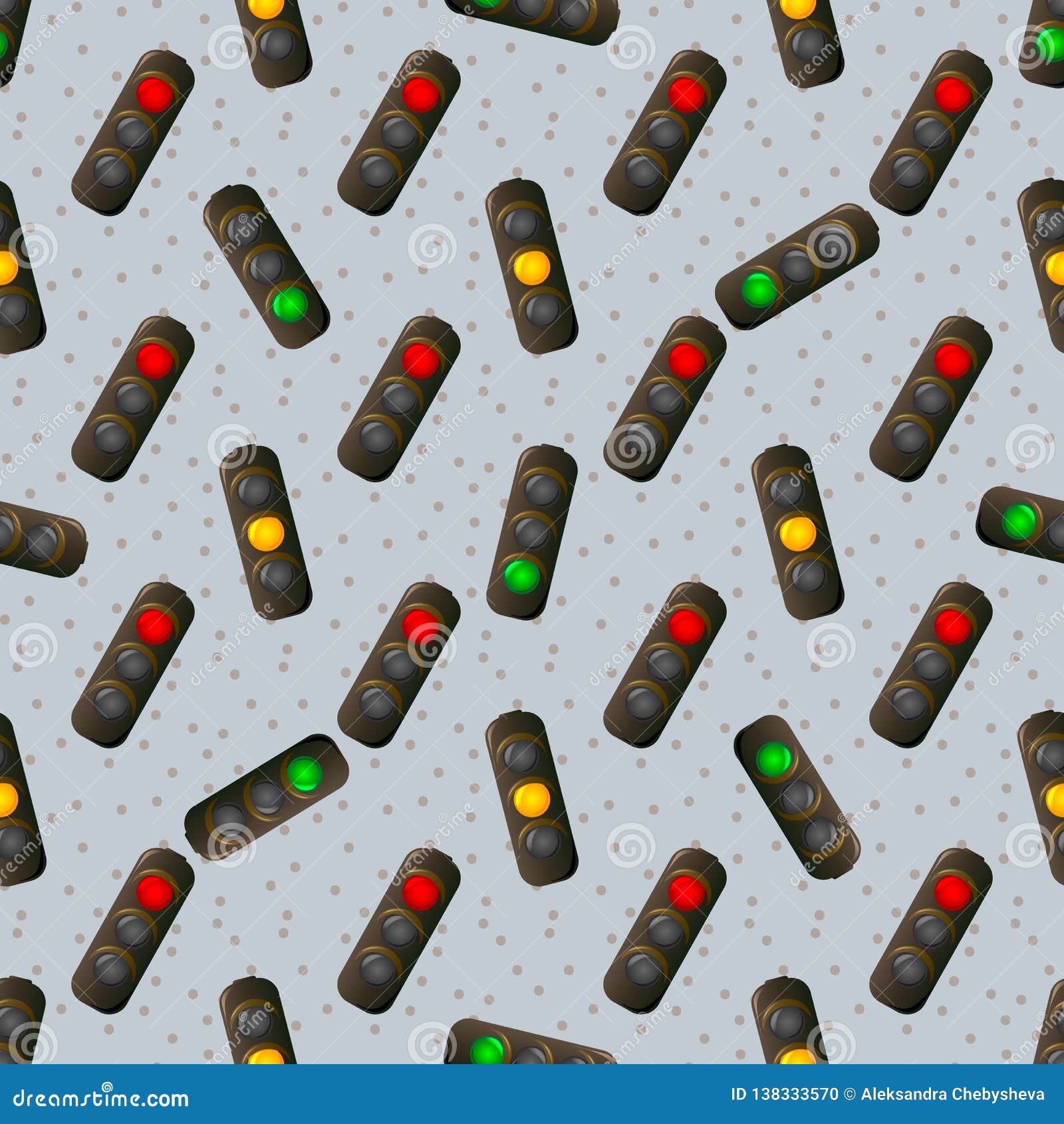 Semaphore with Vertical Arrangement of Signals Seamless Pattern ...