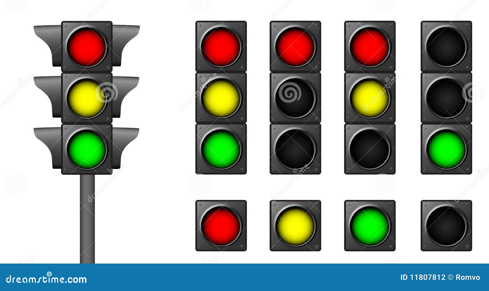 Semaphores stock vector. Illustration of danger, stop - 11807812