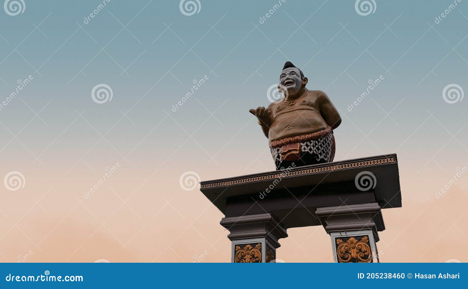 Semar Statue with Blue Sky Background Editorial Image - Image of temple ...