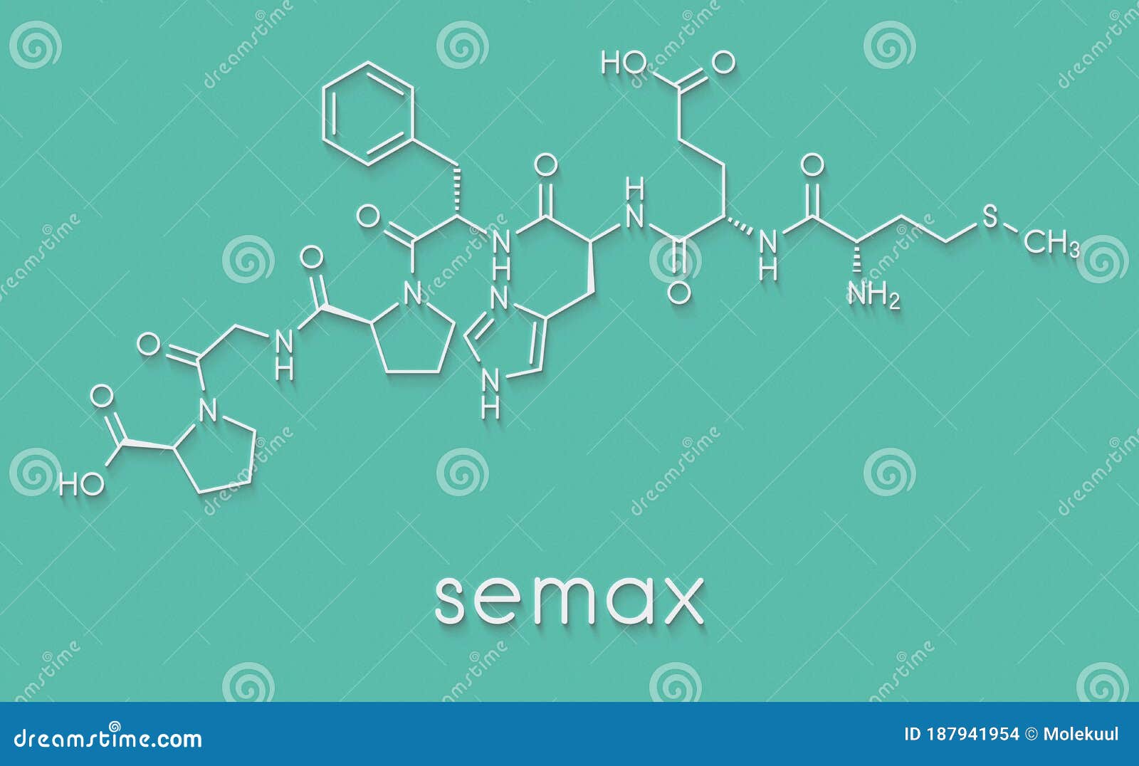 Semax Peptide Drug Molecule. Skeletal Formula. Stock Illustration ...