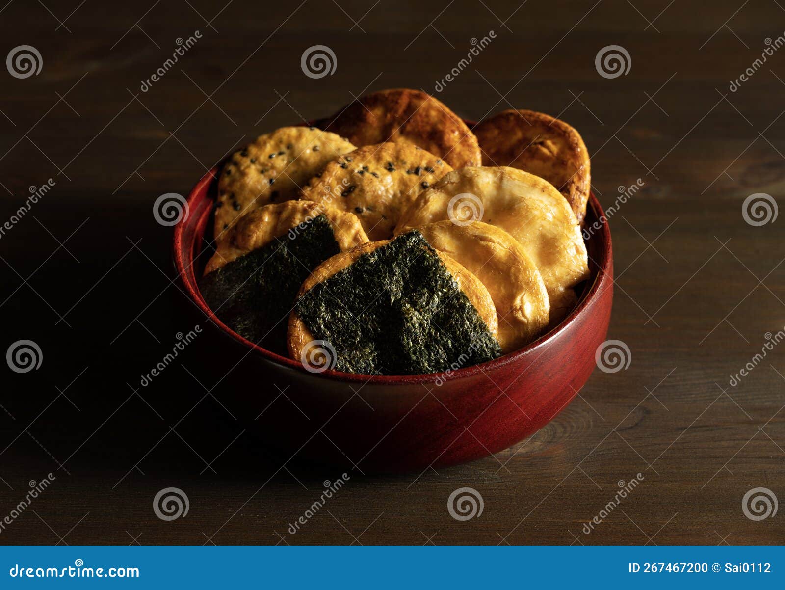 Sembei on the Table. Sembei is a Japanese Snack Stock Photo - Image of ...
