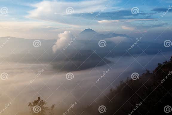 Semeru Peak at the Sunrise, Java, Indonesia Stock Photo - Image of ...