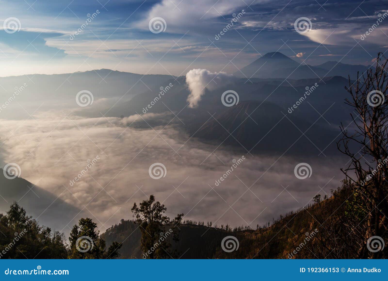 Semeru Peak at the Sunrise, Java, Indonesia Stock Image - Image of ...