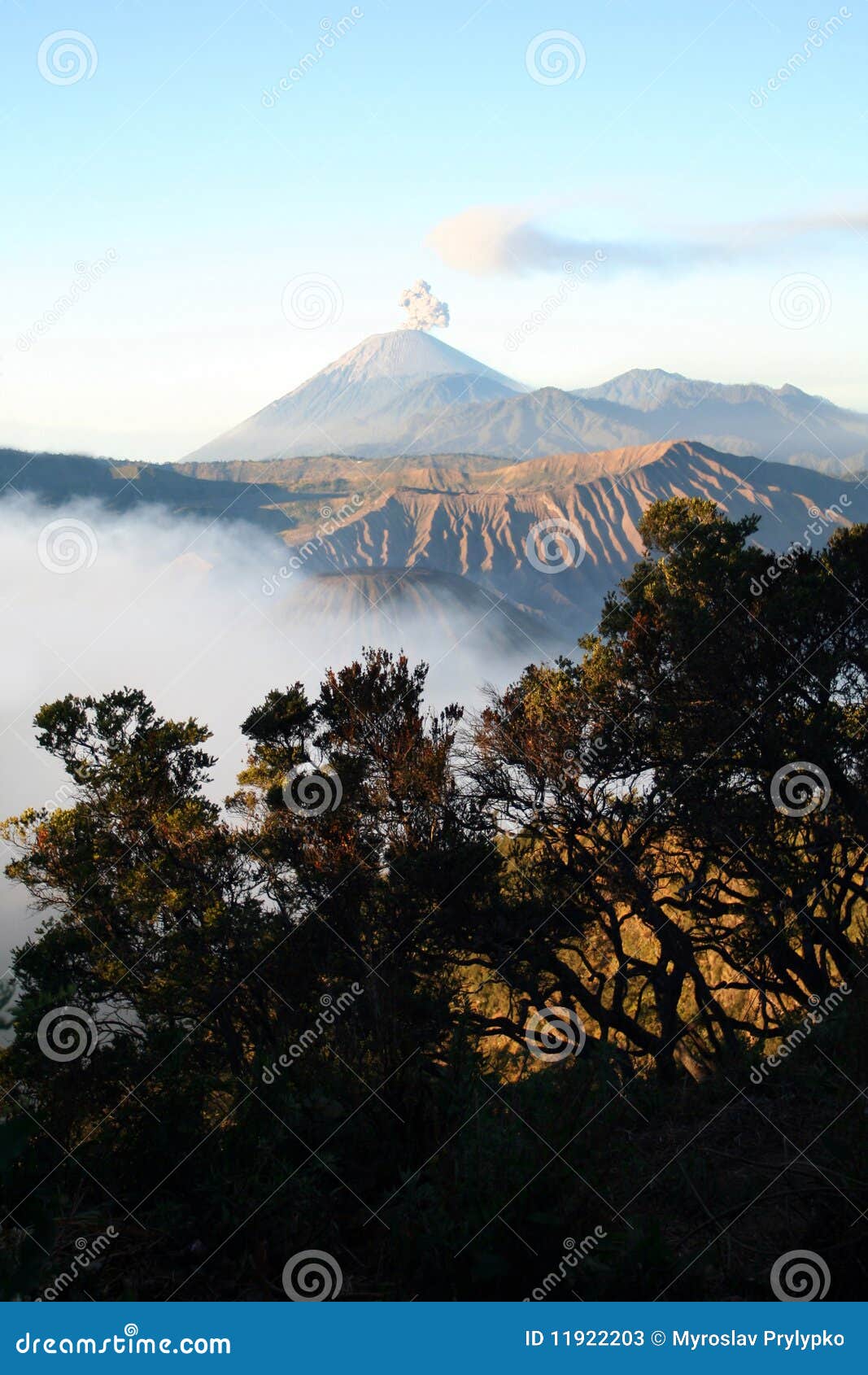 Semeru volcano view stock image. Image of cloud, eruption - 11922203