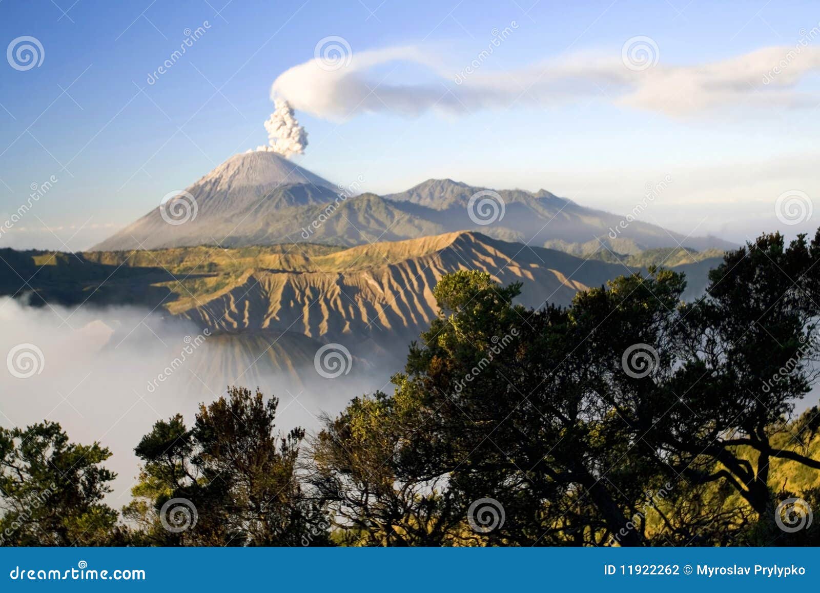 Semeru Volcano View Indonesia Stock Photo - Image of high, cloud: 11922262