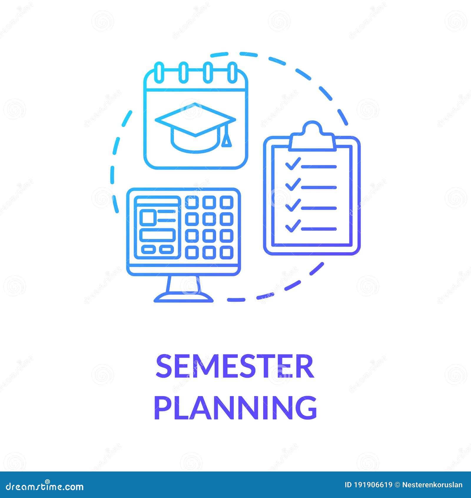 Semester Planning Concept Icon Stock Vector - Illustration of ...