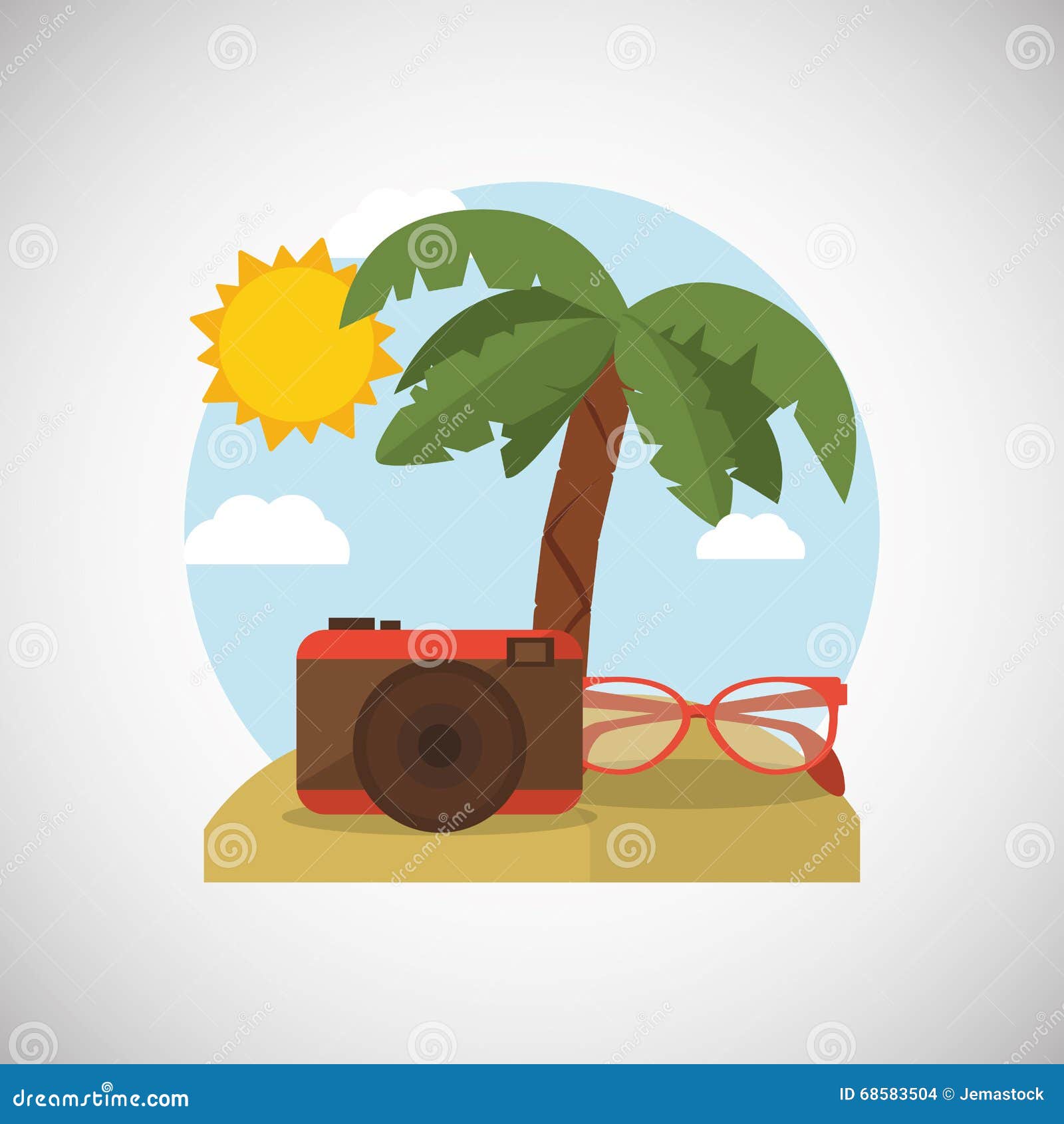 Semestersymbolsdesign vektor illustrationer. Illustration av lopp ...