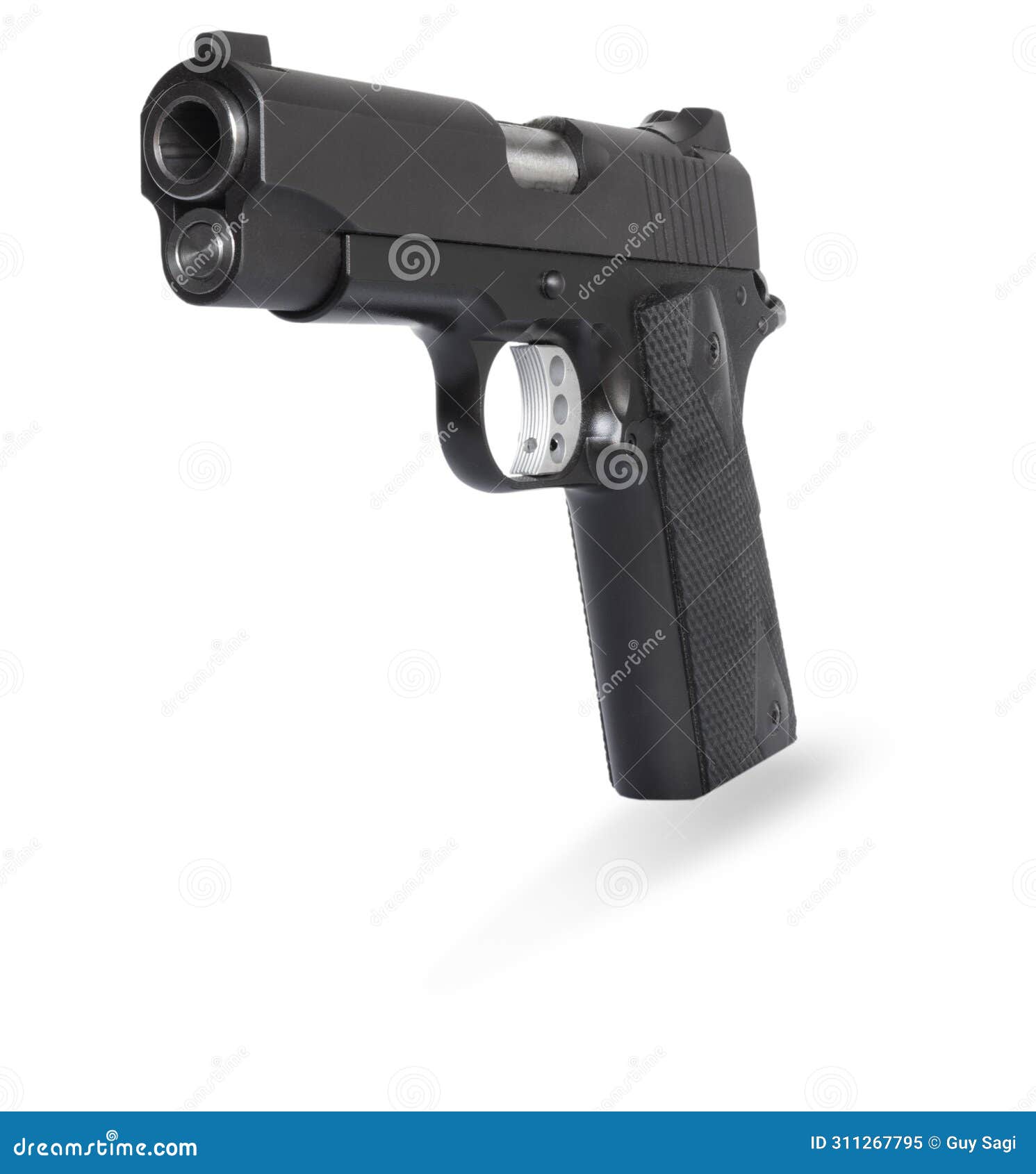 Semi-auto Handgun with Shadow Underneath Stock Image - Image of grooves ...