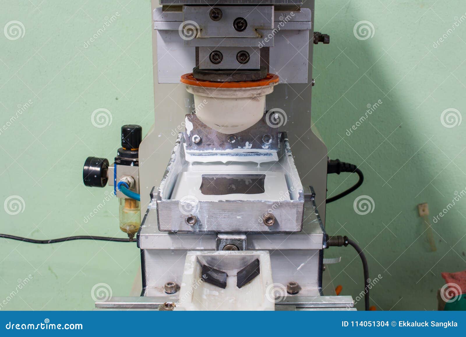 Semi-Auto Pad Printing Machine / Screen Printing Machine. Stock Photo ...