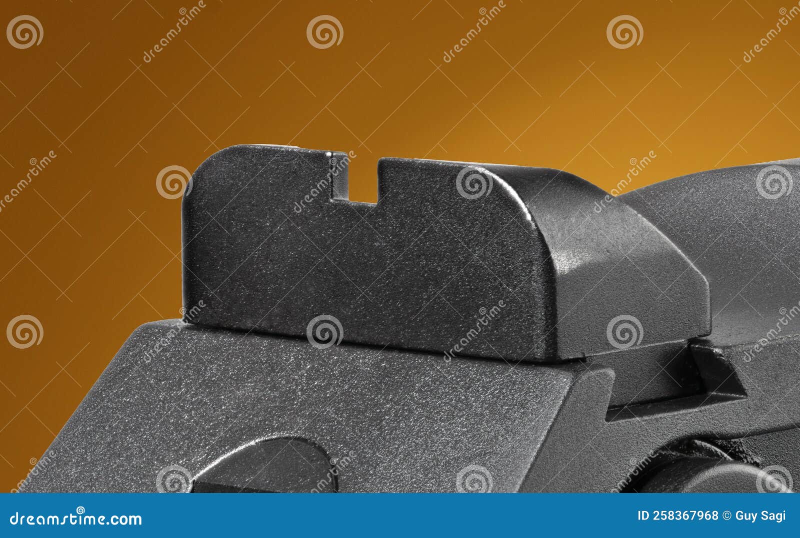 Pistol Rear Sight on a Brown Background Stock Photo - Image of gray ...