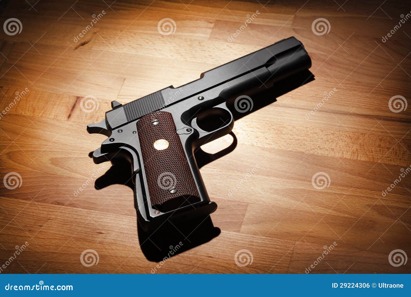 45 Caliber Pistol And Knife Stock Photo | CartoonDealer.com #8144418