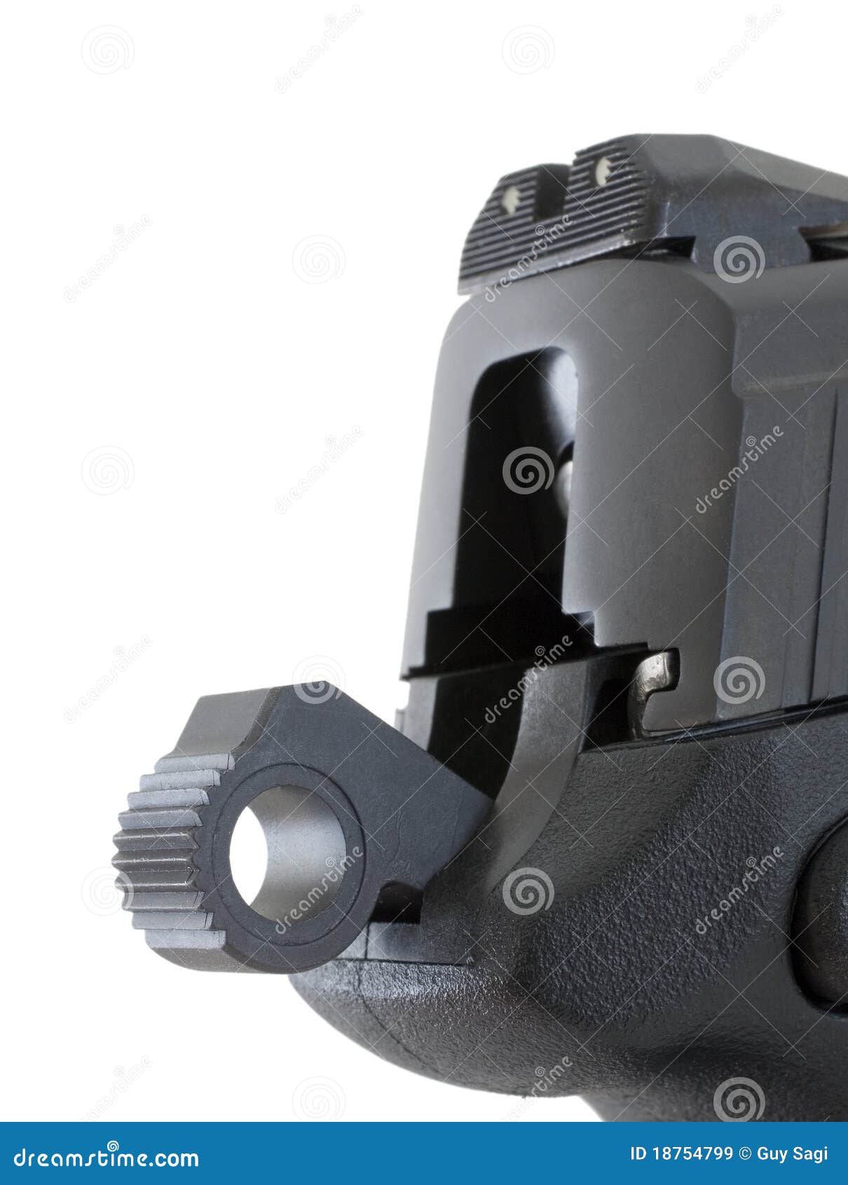 Semi Automatic Handgun Hammer Stock Image - Image of serrated, firearm ...