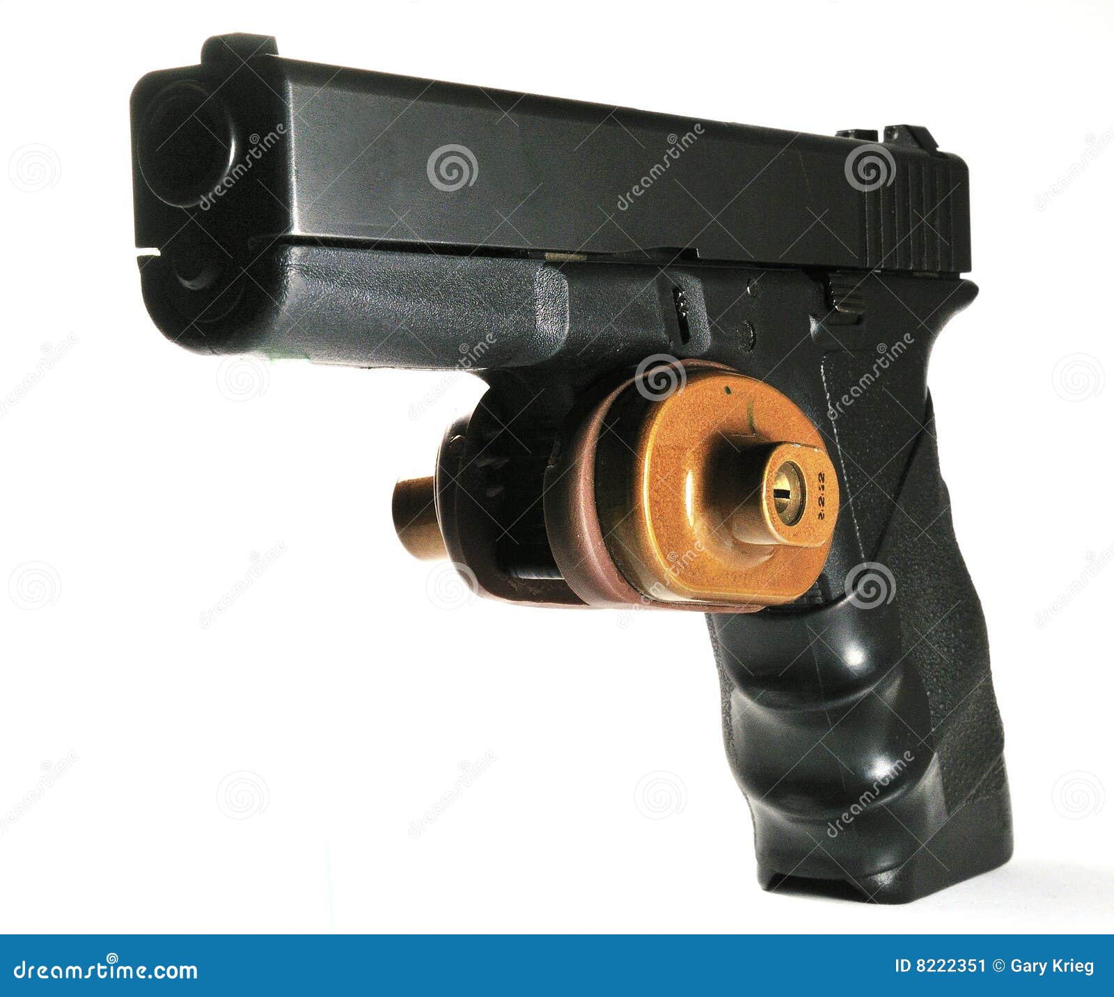 Semi-automatic Handgun with Trigger Lock Stock Image - Image of black ...