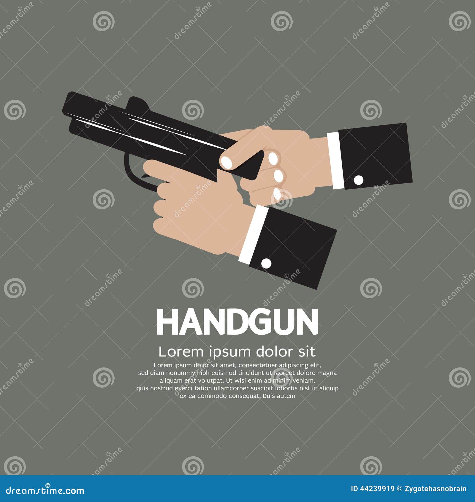 9mm Semi-automatic Hand Drawn Pistol. Modern Firearm Vector ...