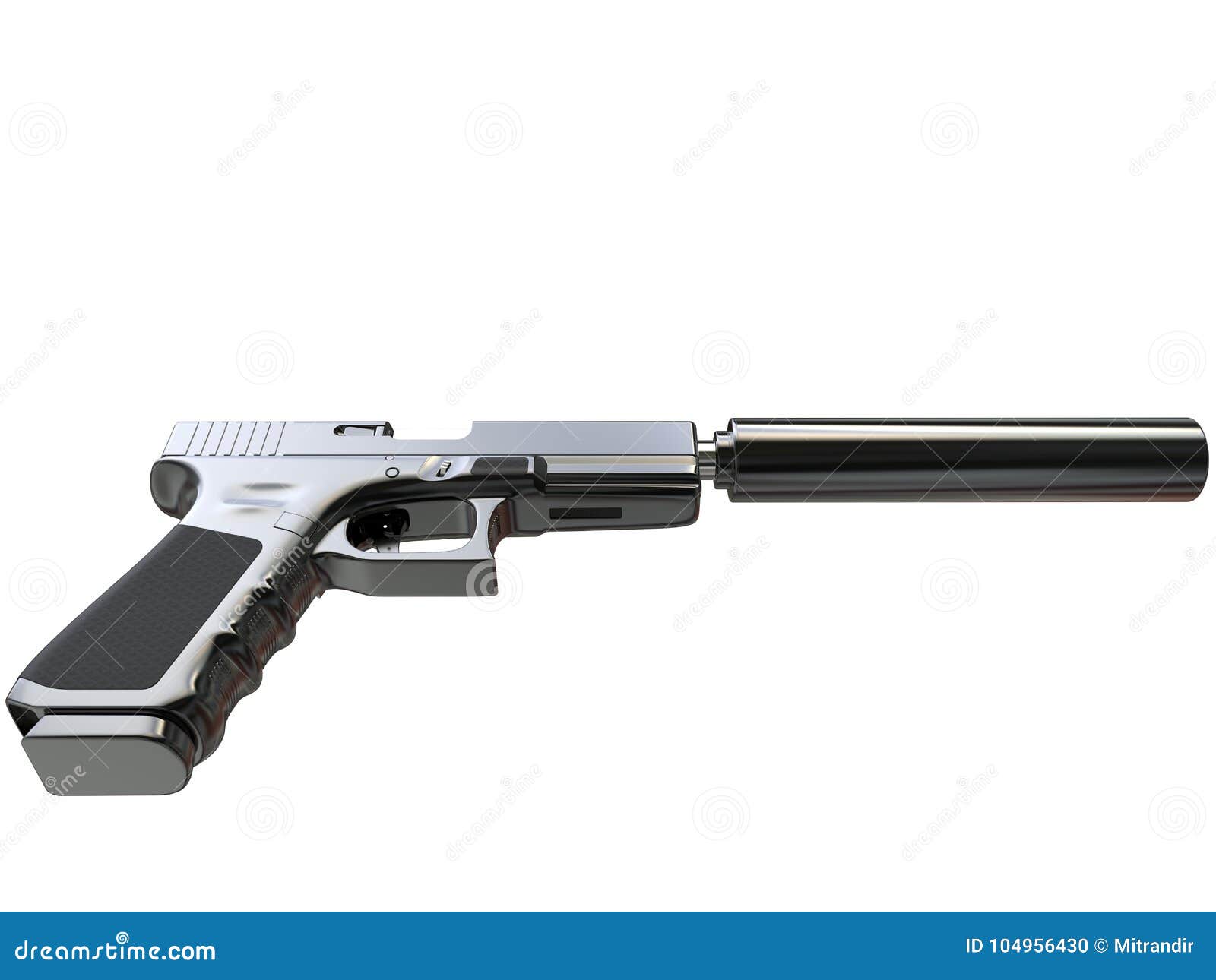 Black Silencer For Weapons. Suppressor That Is At The End Of An Assault ...