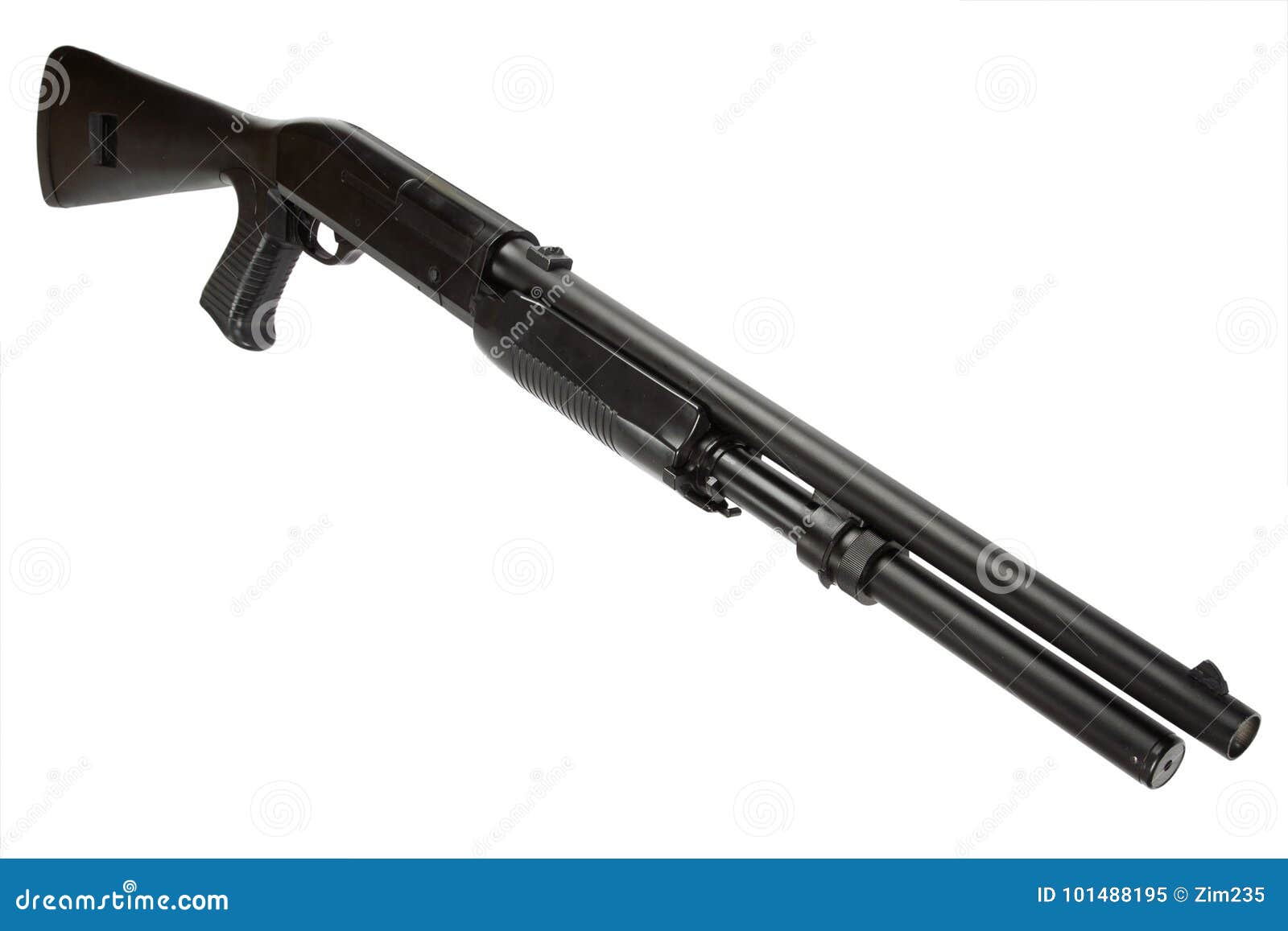 Semi-automatic Pump Action Shotgun Stock Image - Image of death ...