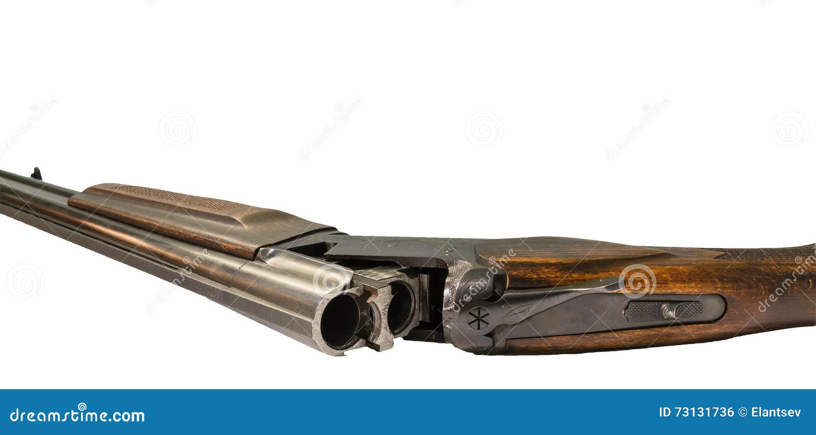 Semi-automatic Pump Action Shotgun on White Stock Photo - Image of ...