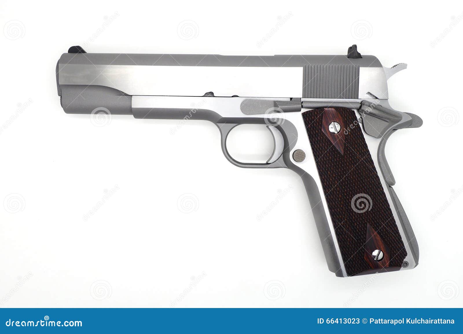Semi-autometic Gun on White Background Stock Image - Image of army ...