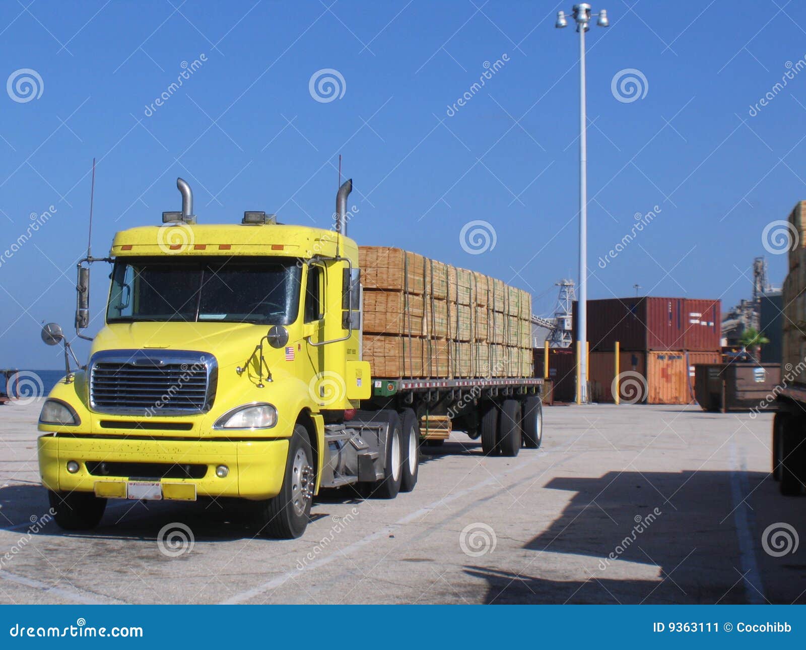Semi with cargo stock image. Image of industry, manufacturing - 9363111