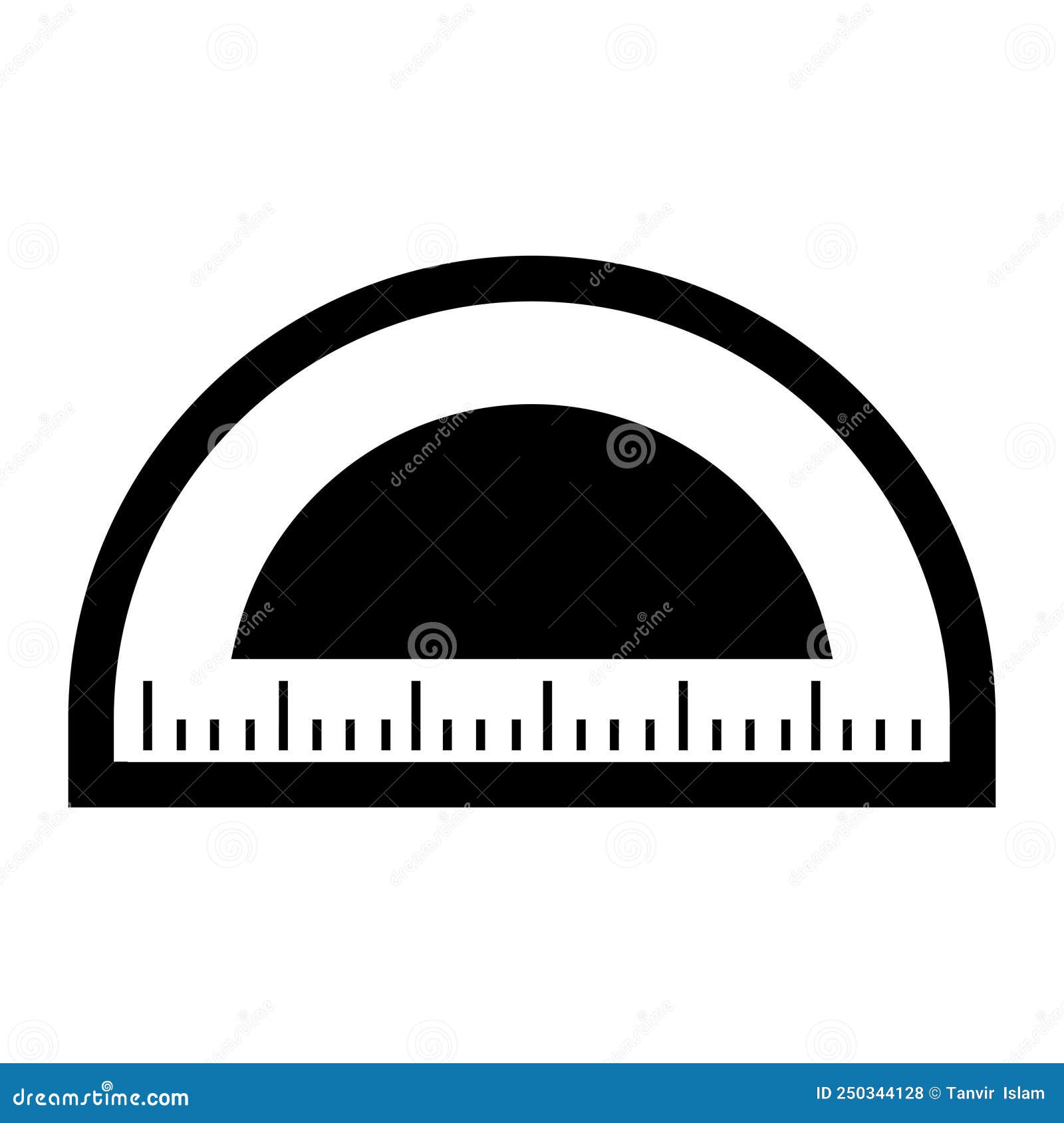 Semi circle ruler icon stock illustration. Illustration of protractor ...