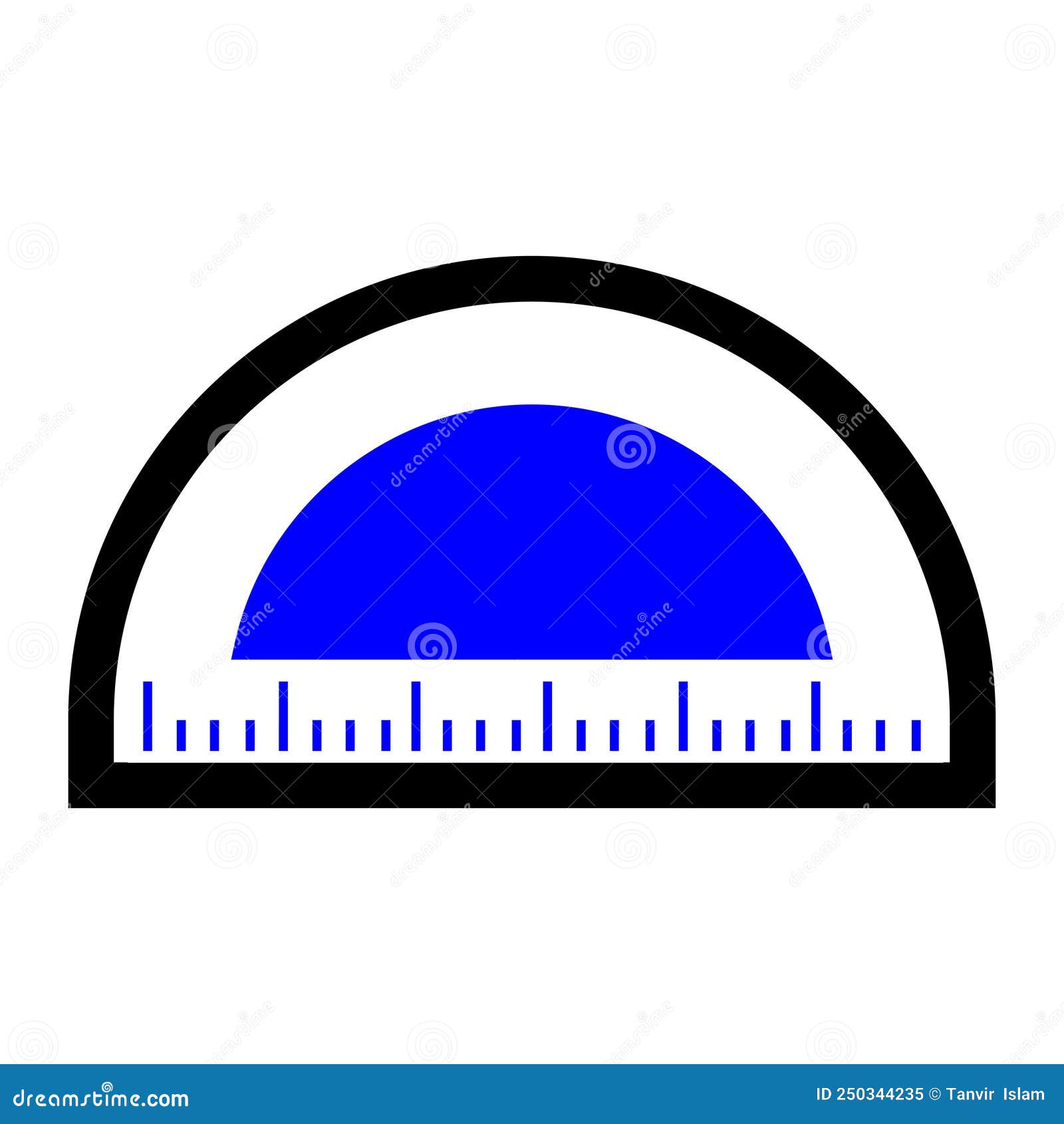 Semi circle ruler icon stock vector. Illustration of circle - 250344235
