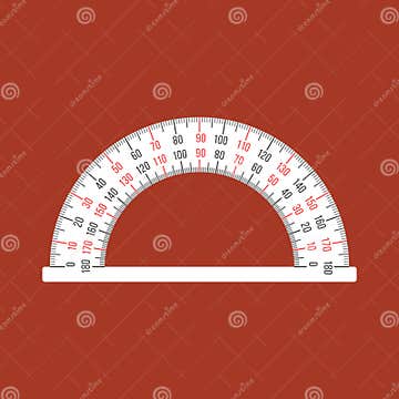 Semi Circle Ruler in Real Scale for Measuring Angle Stock Vector ...