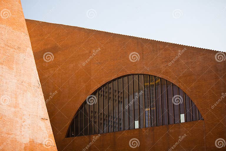Semi-circular Window in Brick Building Stock Photo - Image of ...