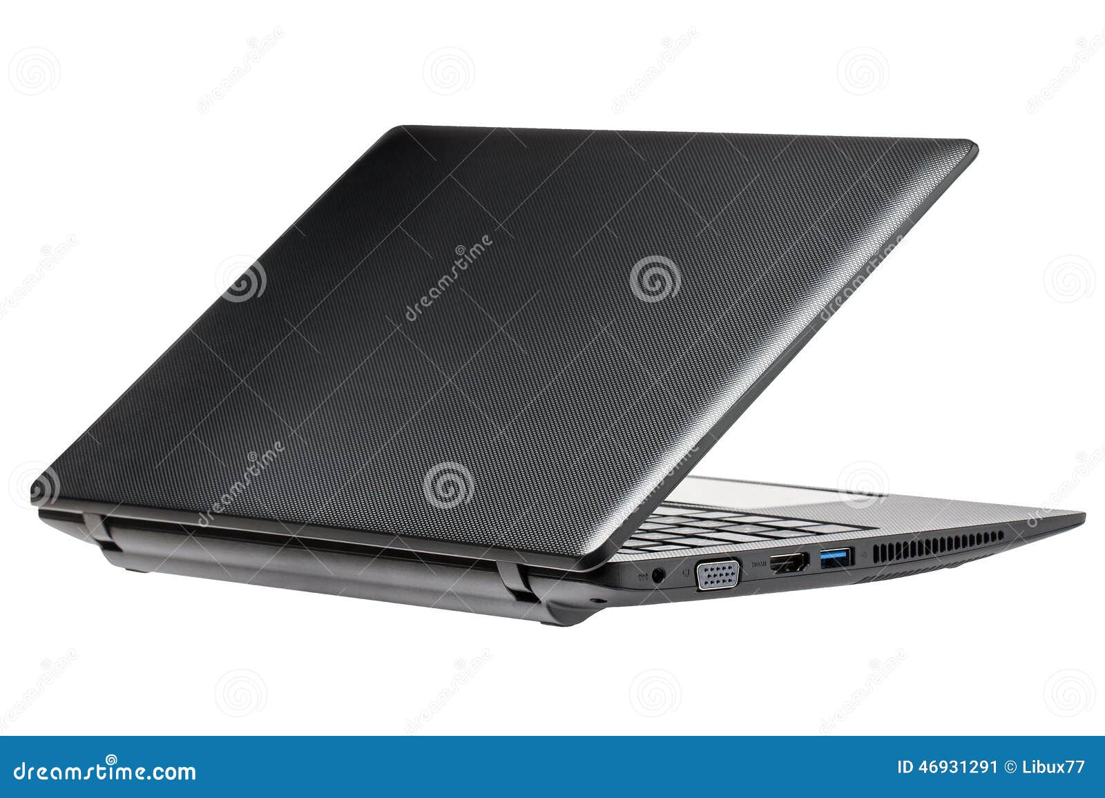 Semi Closed Laptop Side View Isolated Stock Image - Image of monitor ...